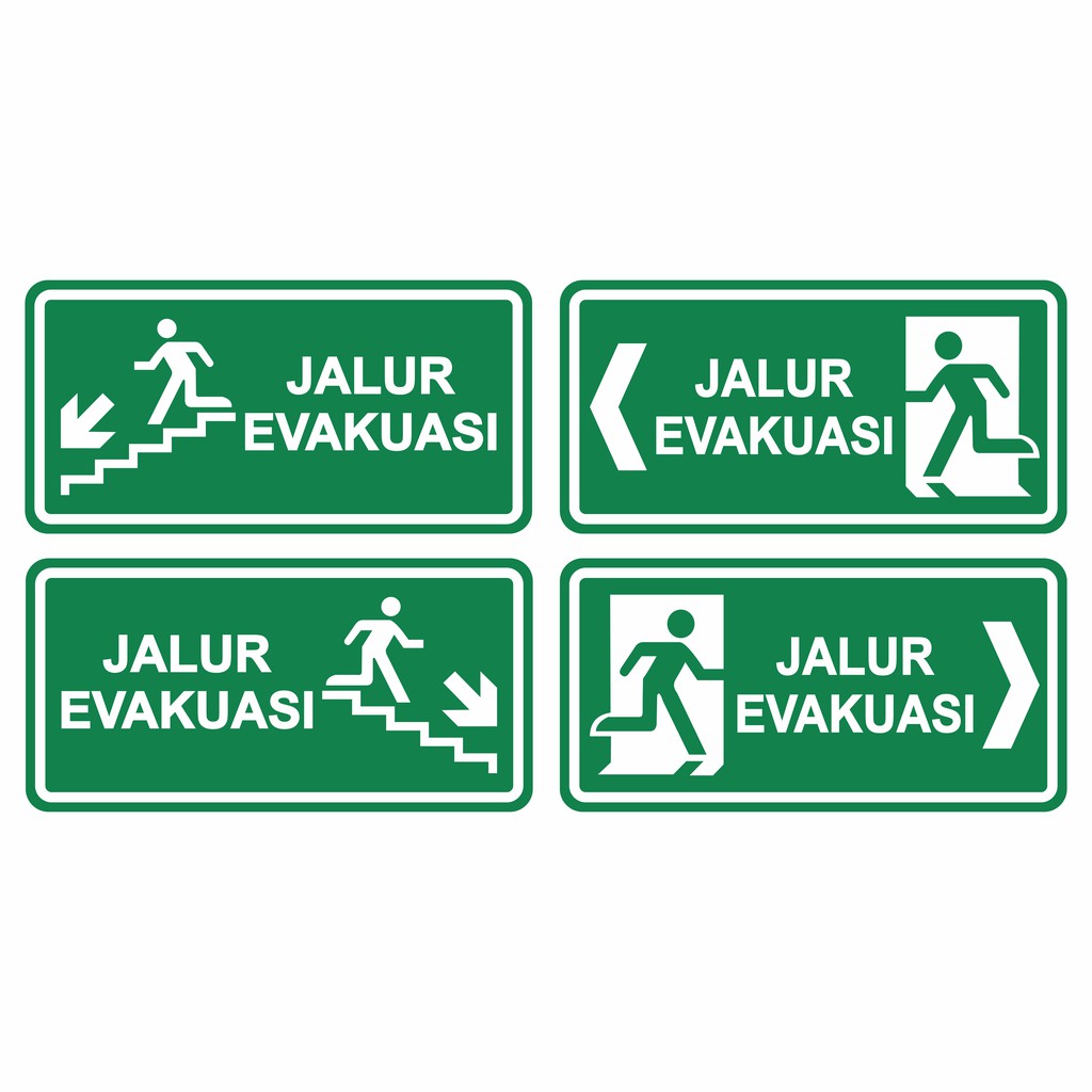 Jual Rambu Sign K3 Jalur Evakuasi 40cm x 20cm Plat Alumunium Indonesia ...