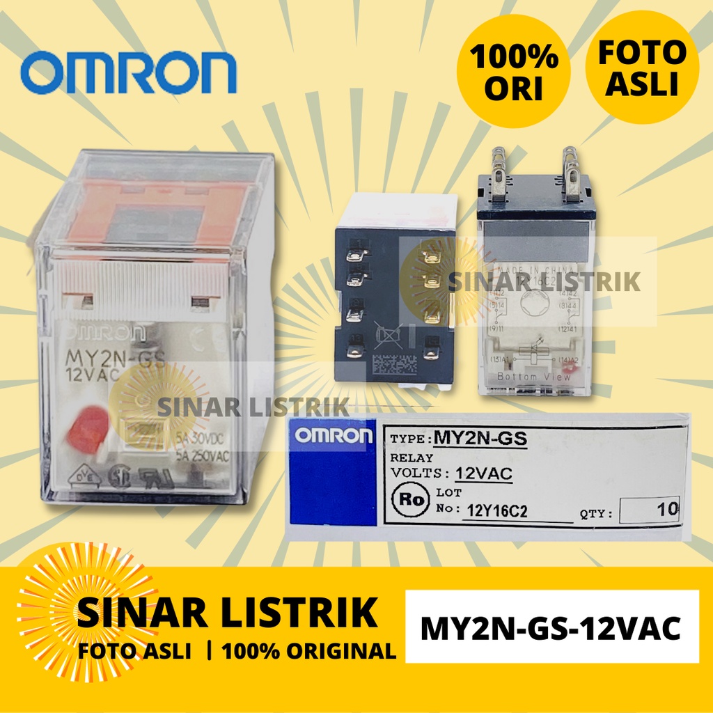 Jual OMRON RELAY MY2N-GS-12VAC MY2N GS 12VAC 8PIN | Shopee Indonesia