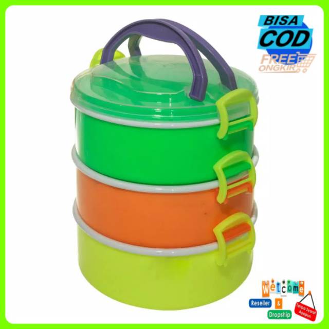 Jual RANTANG 3 SUSUN / RANTANG KEKINIAN / RANTANG PLASTIK / RANTANG ...