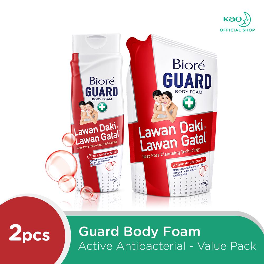 Jual Biore Guard Sabun Mandi Cair Pembersih Daki Active Antibacterial Botol 250 ml + Refill 400 ...