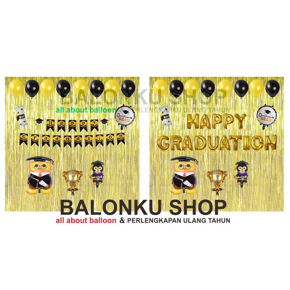 Jual Balon Foil Happy Graduation / Balon Paket Graduation / Balon ...