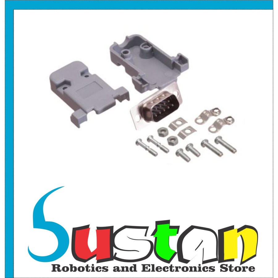 Jual Serial Port Connector DB9 9pin Male 9p Socket RS232 with Case ...