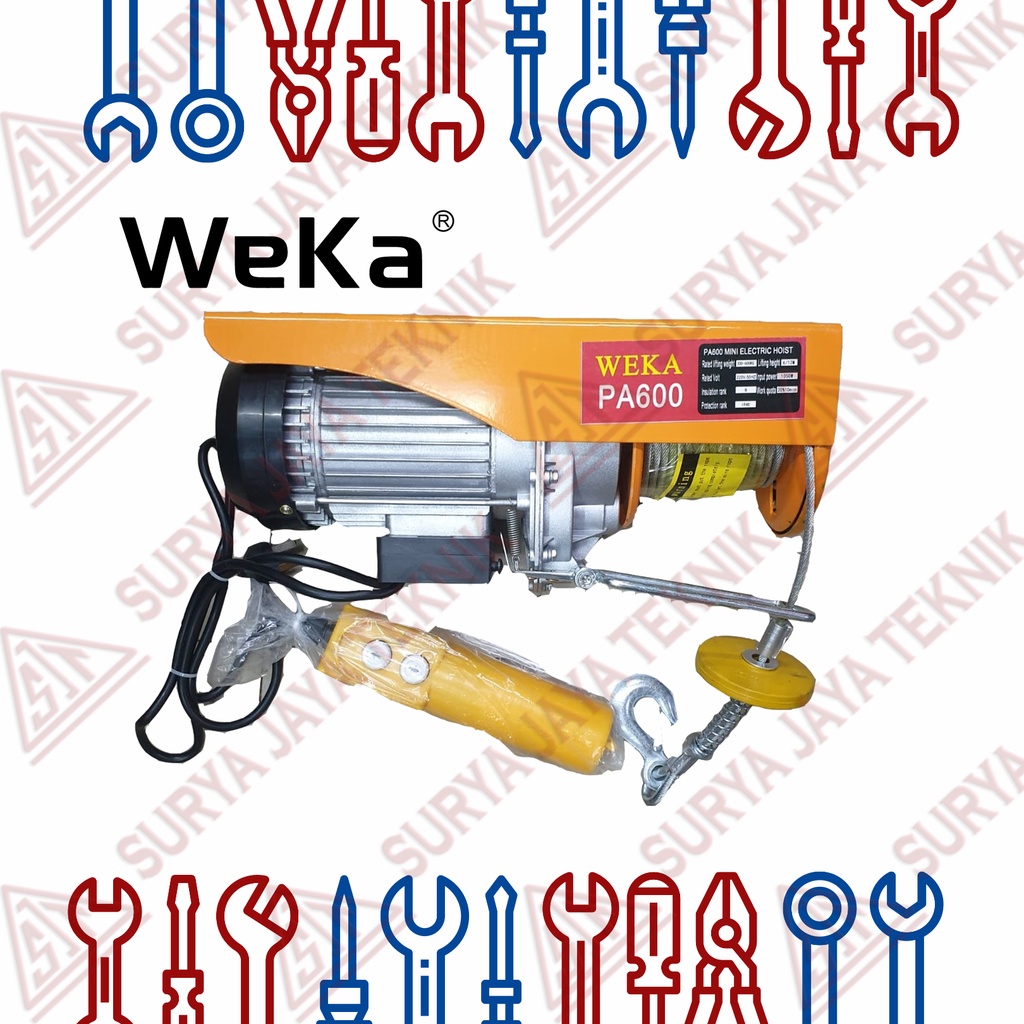 Jual WEKA Katrol Listrik Sling / Mini Electric Hoist Wire Rope | Shopee ...