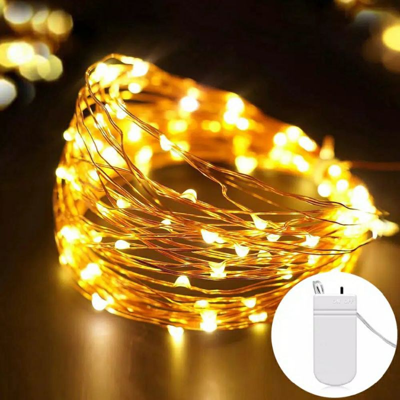 Jual Lampu LED string kawat tembaga Decorative lamp baterai 5mtr/50 ...