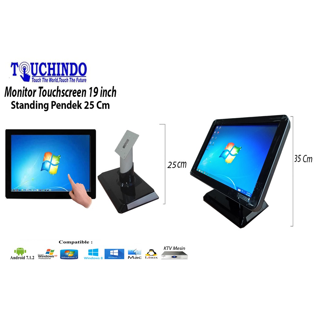 Monitor Touchscreen 19 inch Standing Pendek (FB19TCD - Black) | Shopee ...