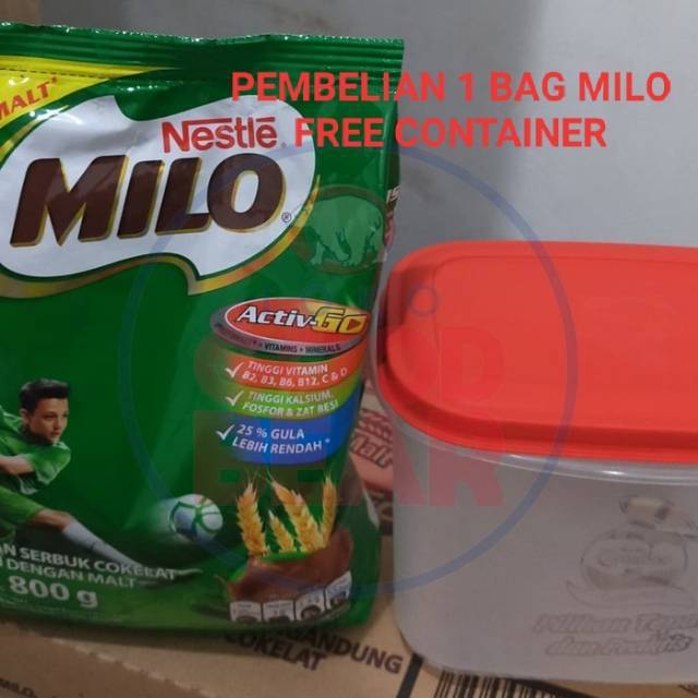 Jual NESTLE MILO ACTIVE GO 800GR FREE CONTAINER | Shopee Indonesia