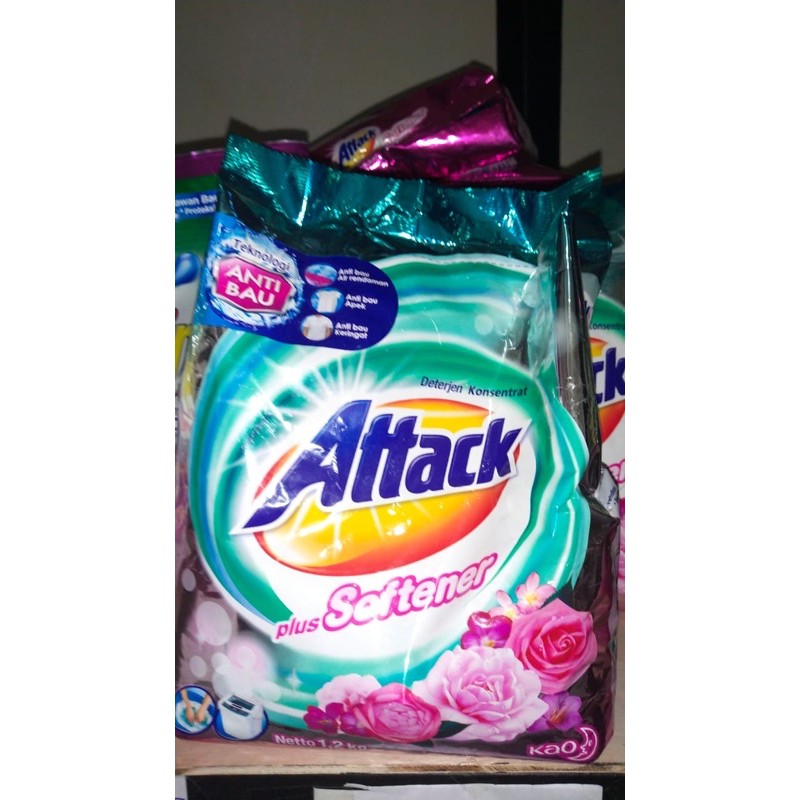 Jual ATTACK detergent bubuk Plus Softener 1200 gr (PROMO) | Shopee Indonesia
