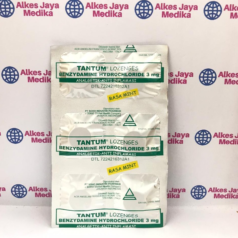 Jual Tantum Lozenges isi 6 tablet hisap (Radang Tenggorokan) Indonesia ...