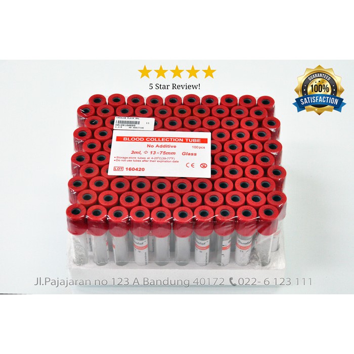 VACULAB vacutainer Tabung Darah Glass Plain 3 ml - 100 pcs | Shopee ...