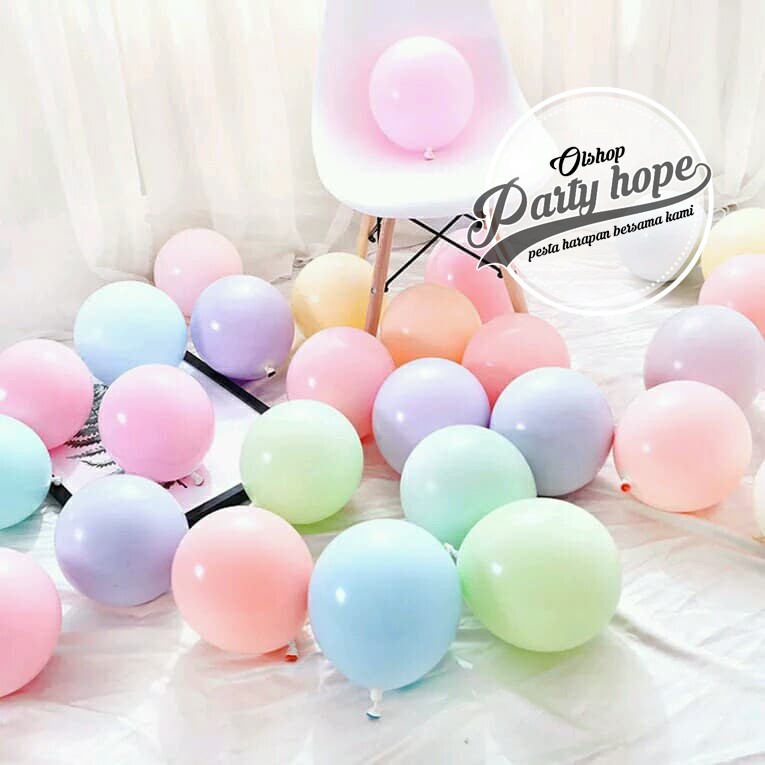 Balon Latex Macaron 1 PACK ISI 50 Pcs / Balon Pastel / Balon Karet ...