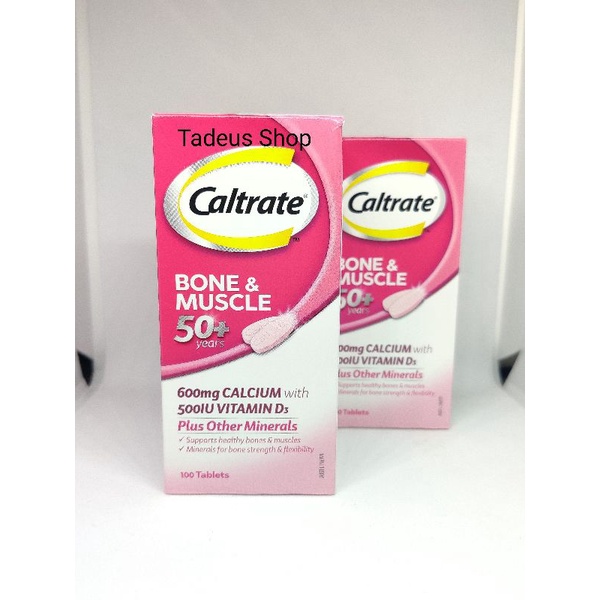 Jual CALTRATE BONE MUSCLE USIA 50+ ISI 100 TAB VITAMIN D3 500IU CALCIUM ...