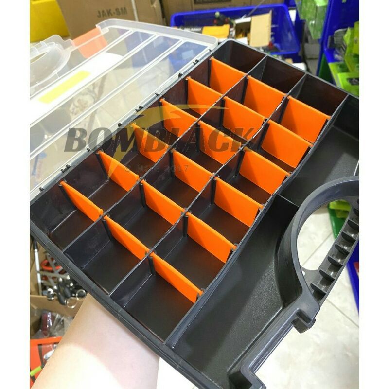 Jual KINEMASTER mini tool box /kotak plastik baut mur komponen 23 sekat ...