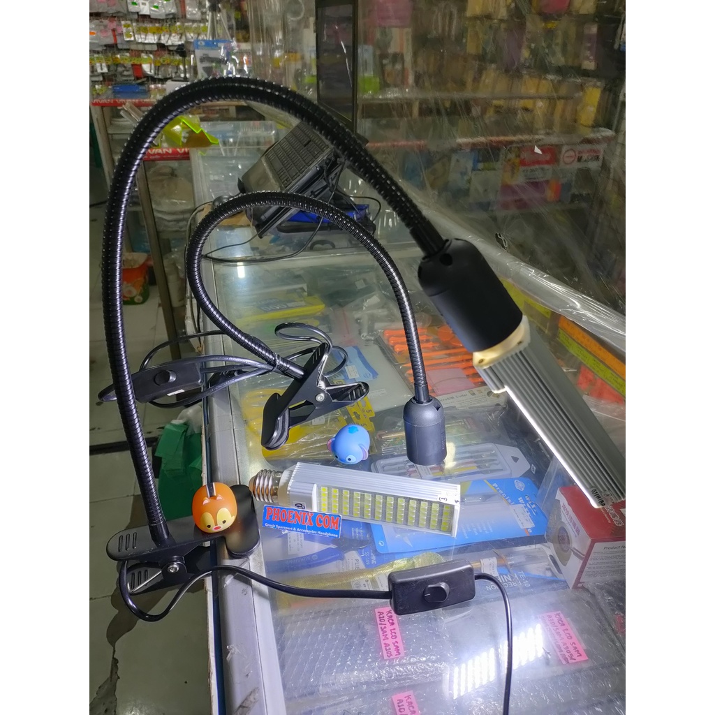 Jual GAGANG LAMPU SERVICE JEPIT E27+BOHLAM 60 LED SUPER TERANG | Shopee ...