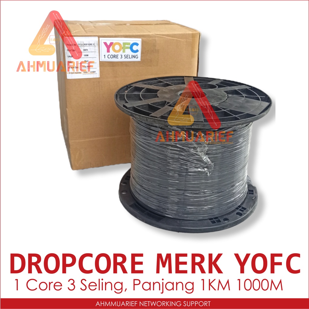 Jual Kabel DC FO Fiber Optik Dropcore DropWire 1 Core 3 Seling 1 Roll ...