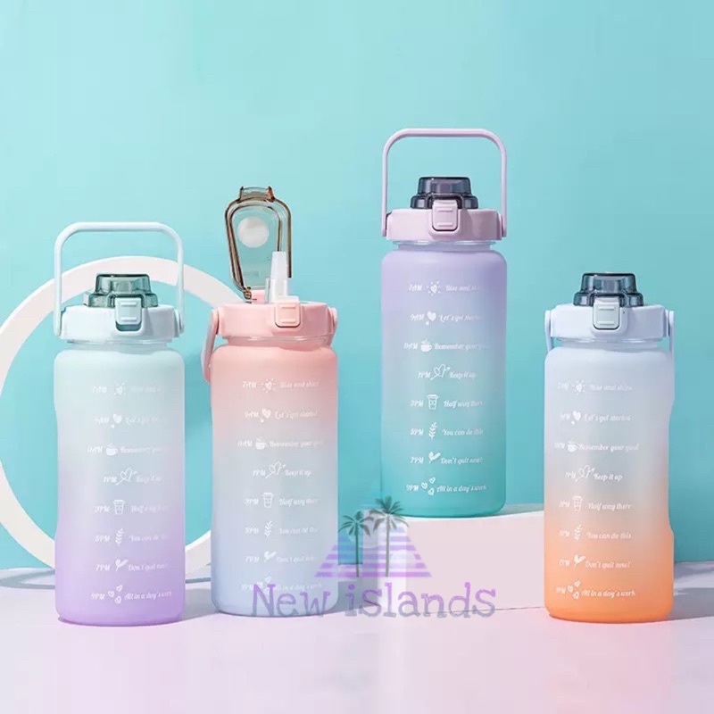 Jual botol minum 2L botol minum motivasi 2 liter botol minum unik ...