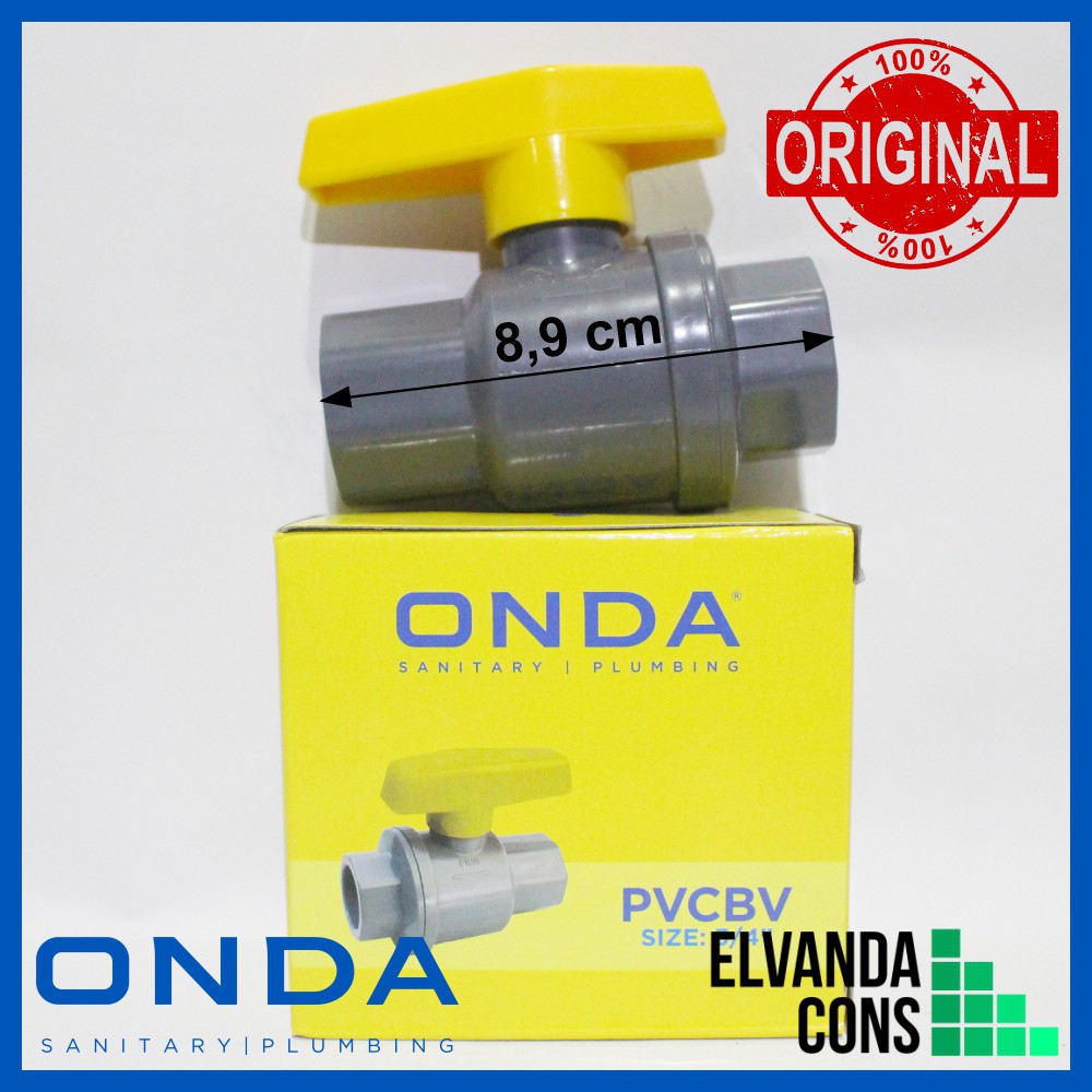 Jual Stop Kran/Ball Valve/Katup Keran/Keran Air PVC/Plastik Polos ONDA PVCBV 3/4" Indonesia ...