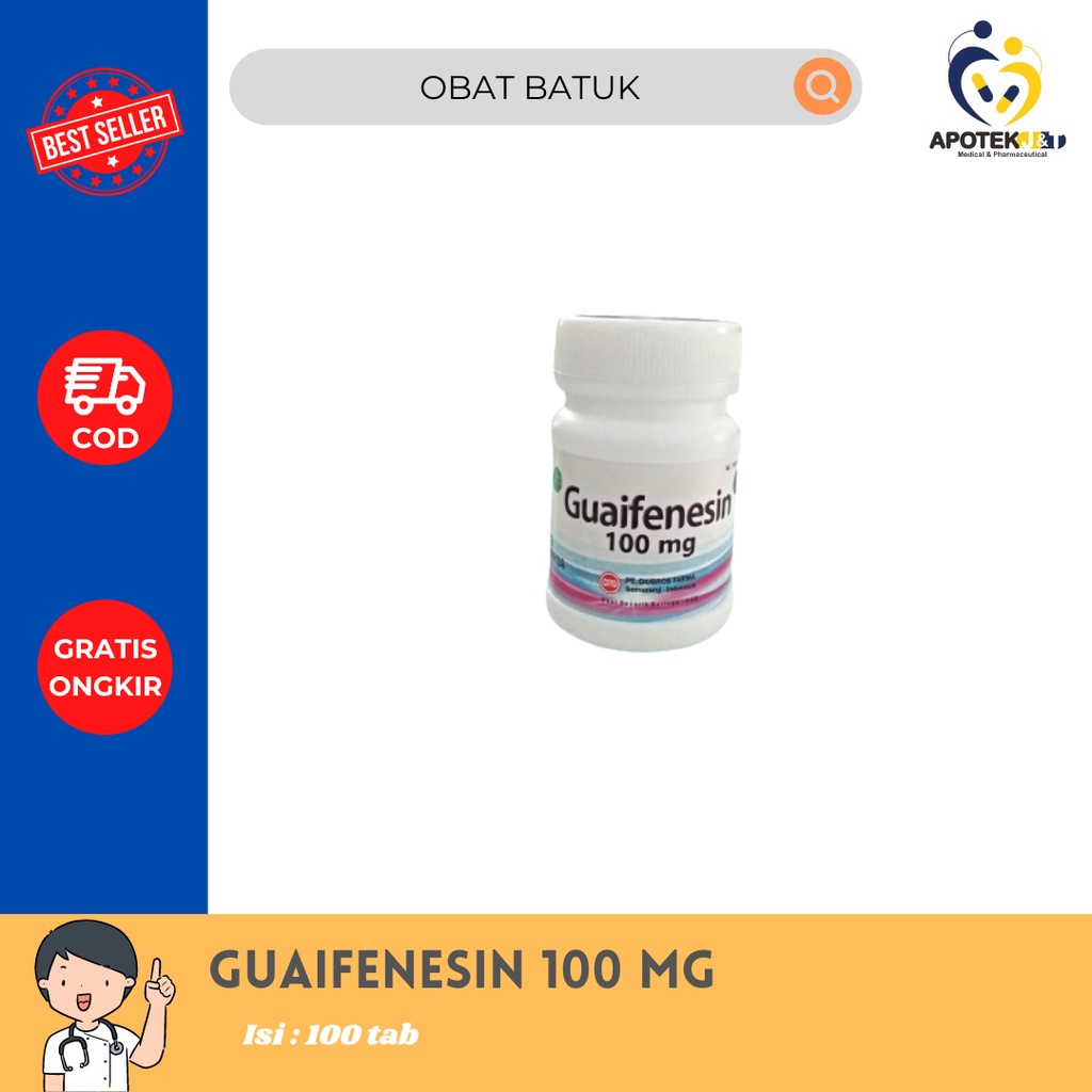 Jual GUAIFENESIN (GG) 100 MG BOTOL 100 TABLET CIUBROS CITO / OBAT BATUK ...