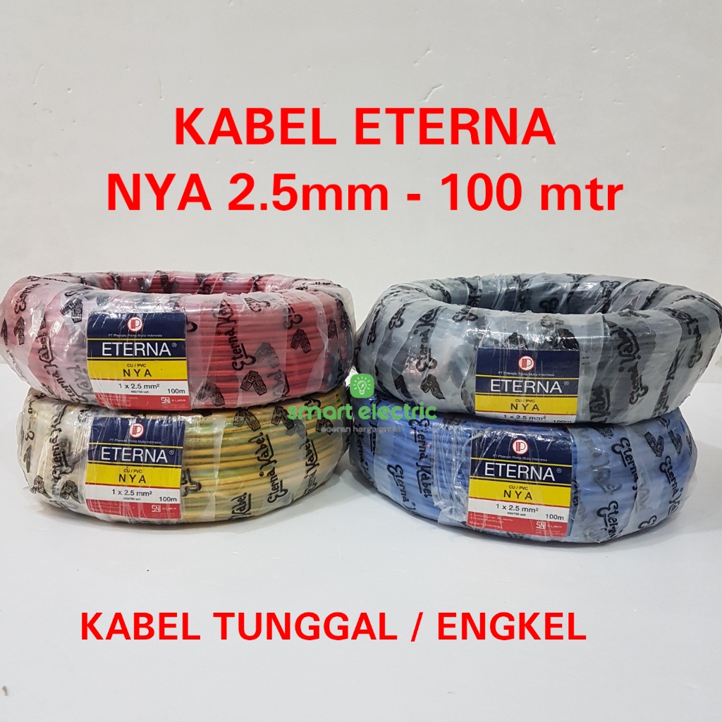 Jual Kabel Listrik Tunggal Eterna NYA 2.5 mm 100 Mtr Engkel SNI LMK ...