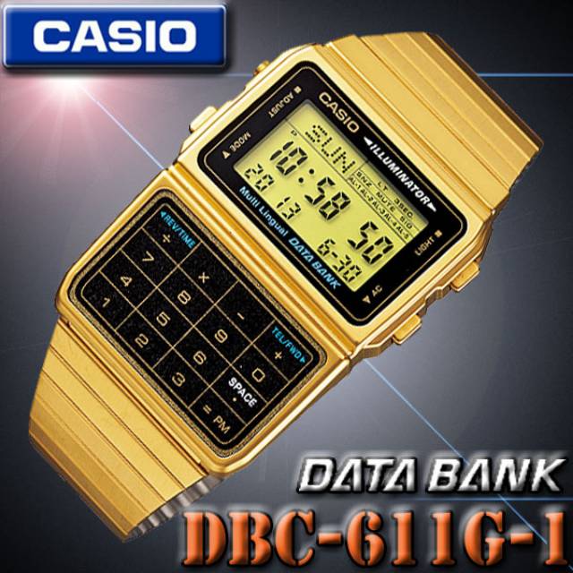 Jual Casio DBC-611G-1DF Data Bank Telememo Watch Original | Shopee ...