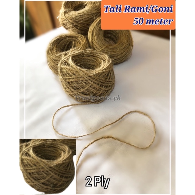 Jual Tali Rami/Goni Gulungan 2 Ply x 50 meter per Roll | Shopee Indonesia