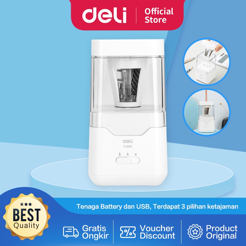 Jual Deli Electric Pencil Sharpener / Rautan Pensil Otomatis 3 Pilihan ...