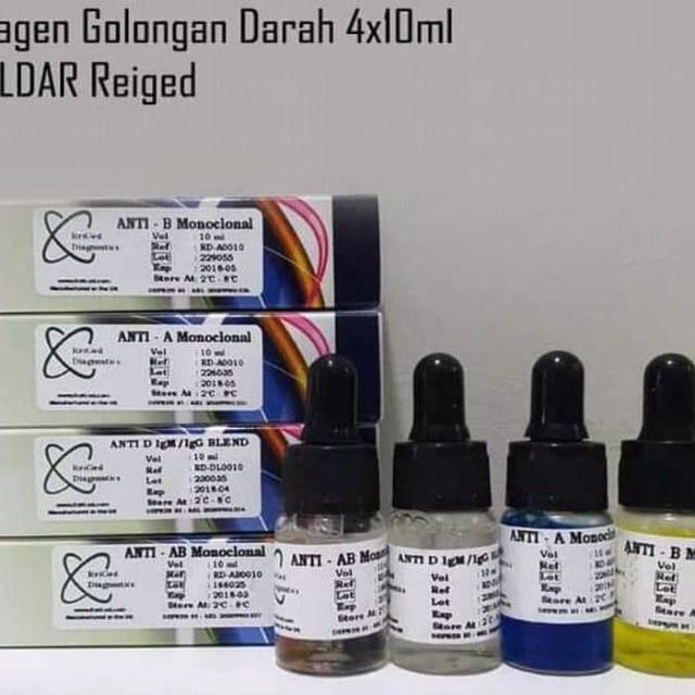 Alat cek golongan darah ( 1 set ) Reagen lengkap | Shopee Indonesia