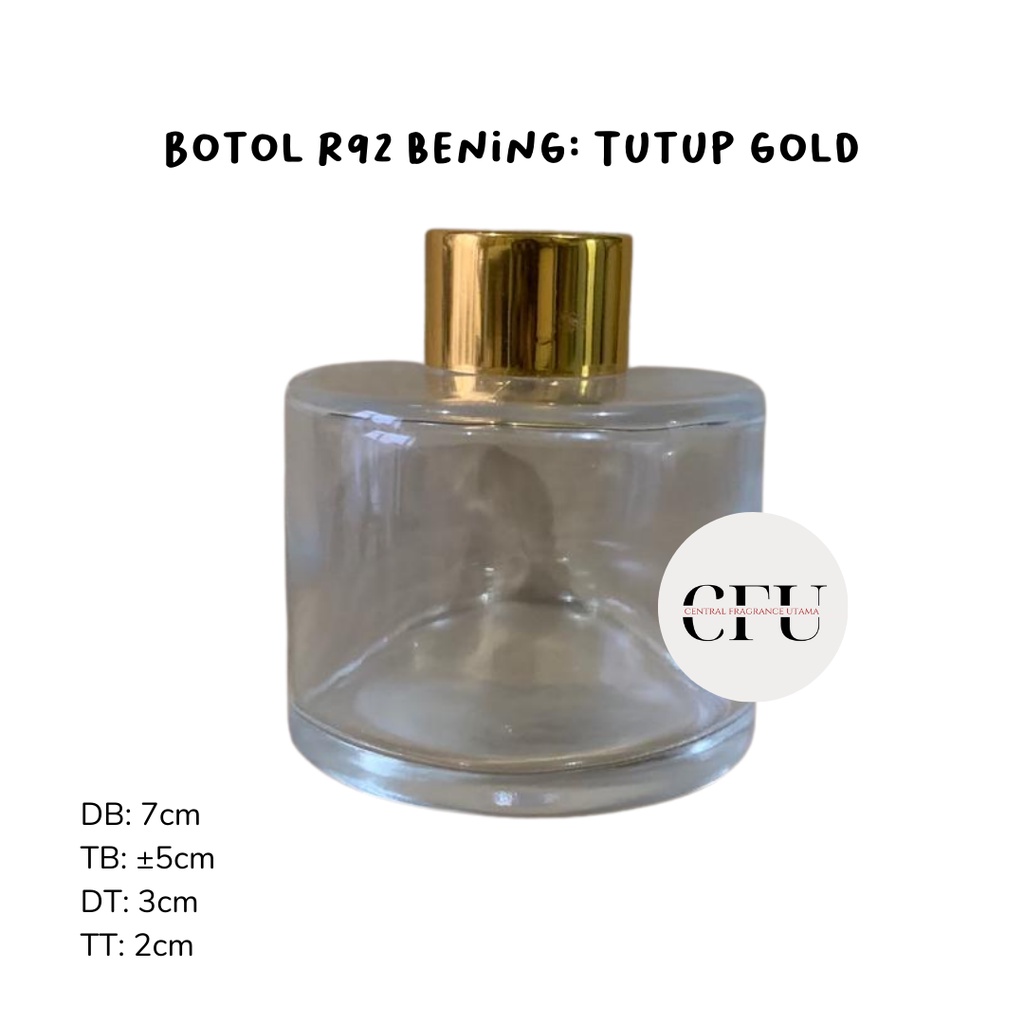 Jual Botol Diffuser Bulat 100ml Tutup Gold (Kode : R92 Bening) | Shopee ...