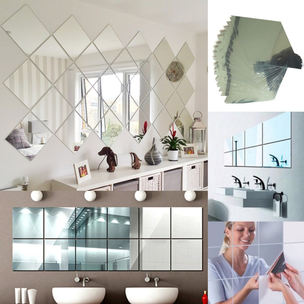 Jual Cermin Akrilik Hexagonal Mirror Wall Stiker Kaca Tempel Dekorasi ...