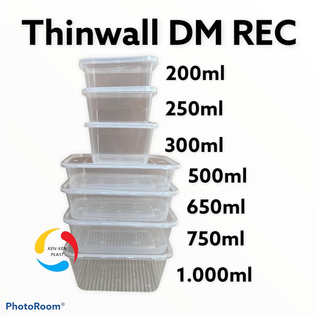 Jual Thinwall Merek Dm Persegi Panjang Rec Kotak Makan Plastik Mika