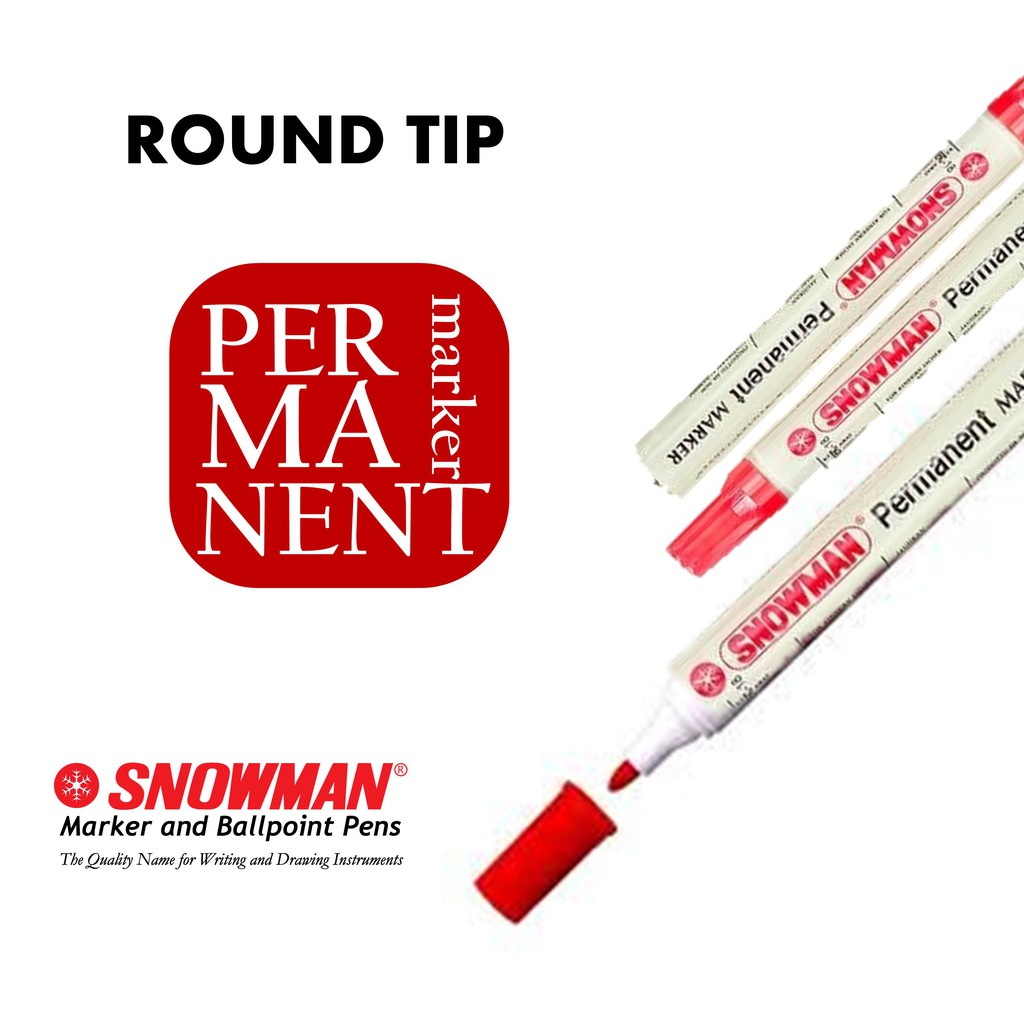 Jual SPIDOL SNOWMAN PERMANENT G12 / PERMANENT MARKER WARNA MERAH ...