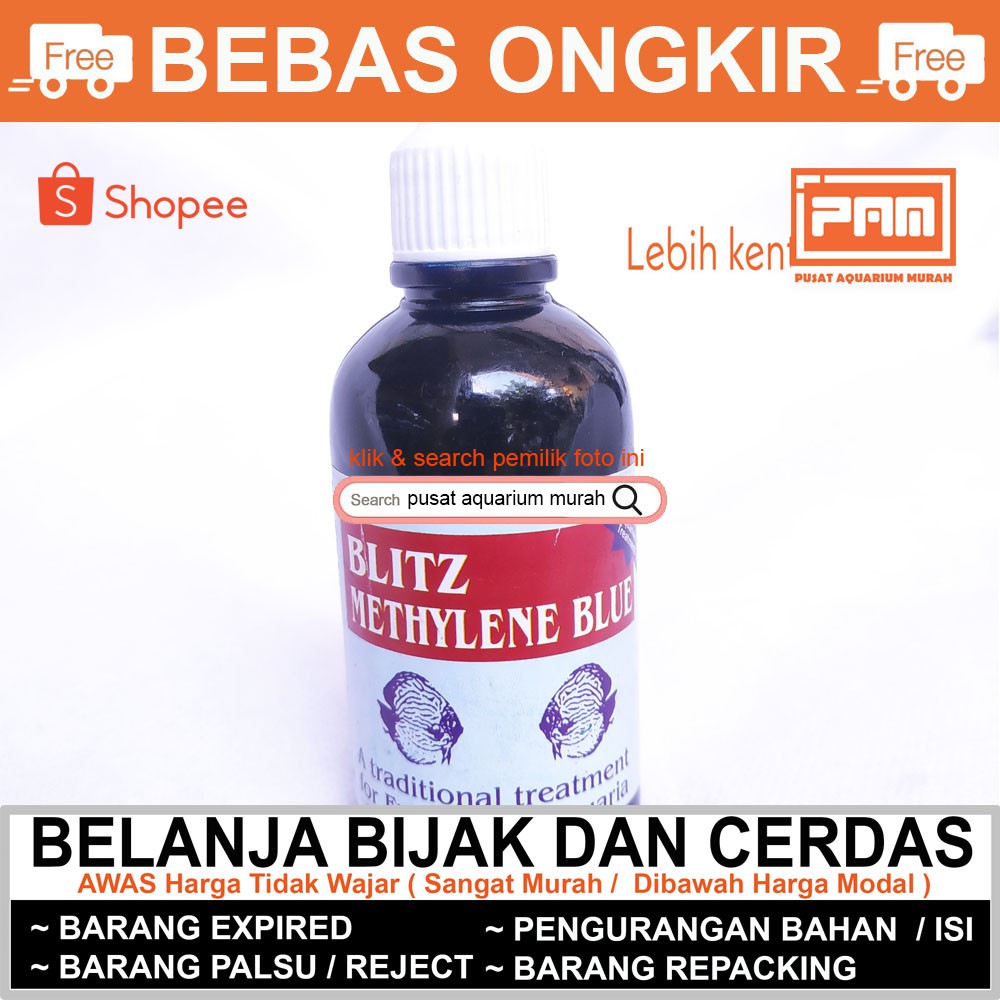 Jual Obat Biru Blitz Methylene DOT Methyline Blue Obat Ikan Mencegah ...