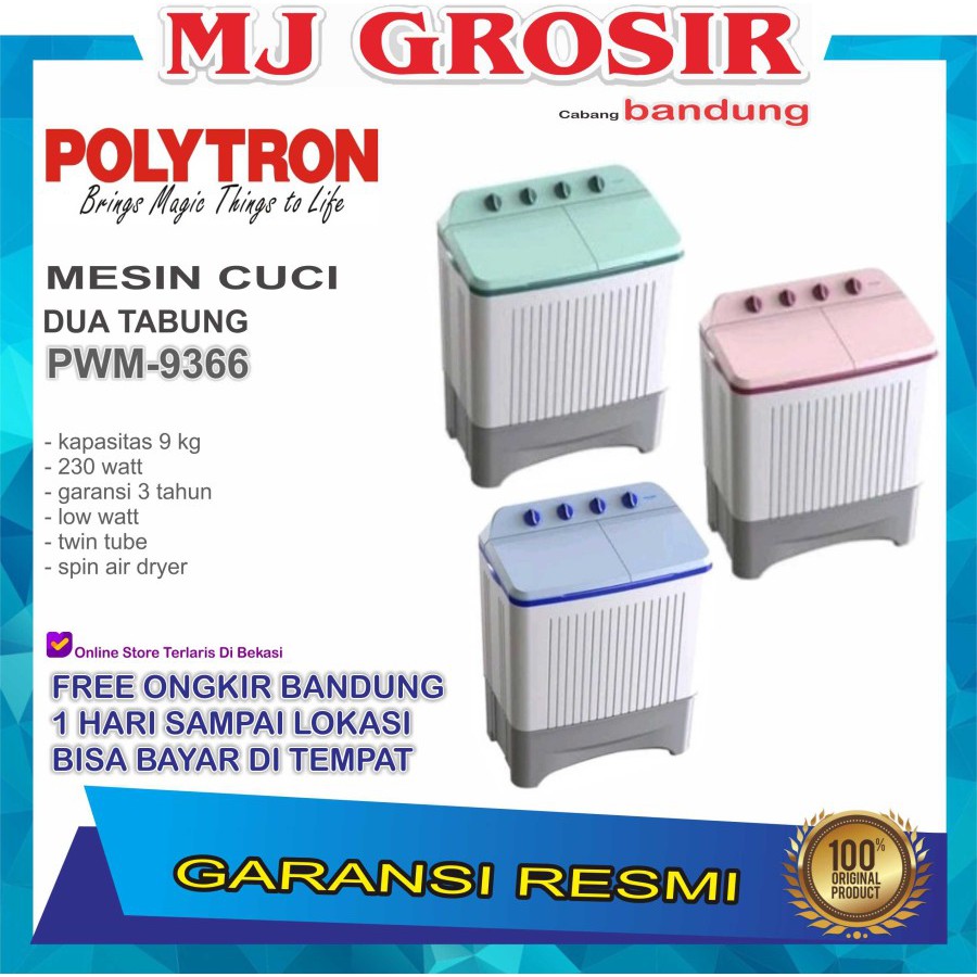 Jual MESIN CUCI POLYTRON PAW 9366 9KG 2 TABUNG PAW 9366 9 KG PRIMADONA ...