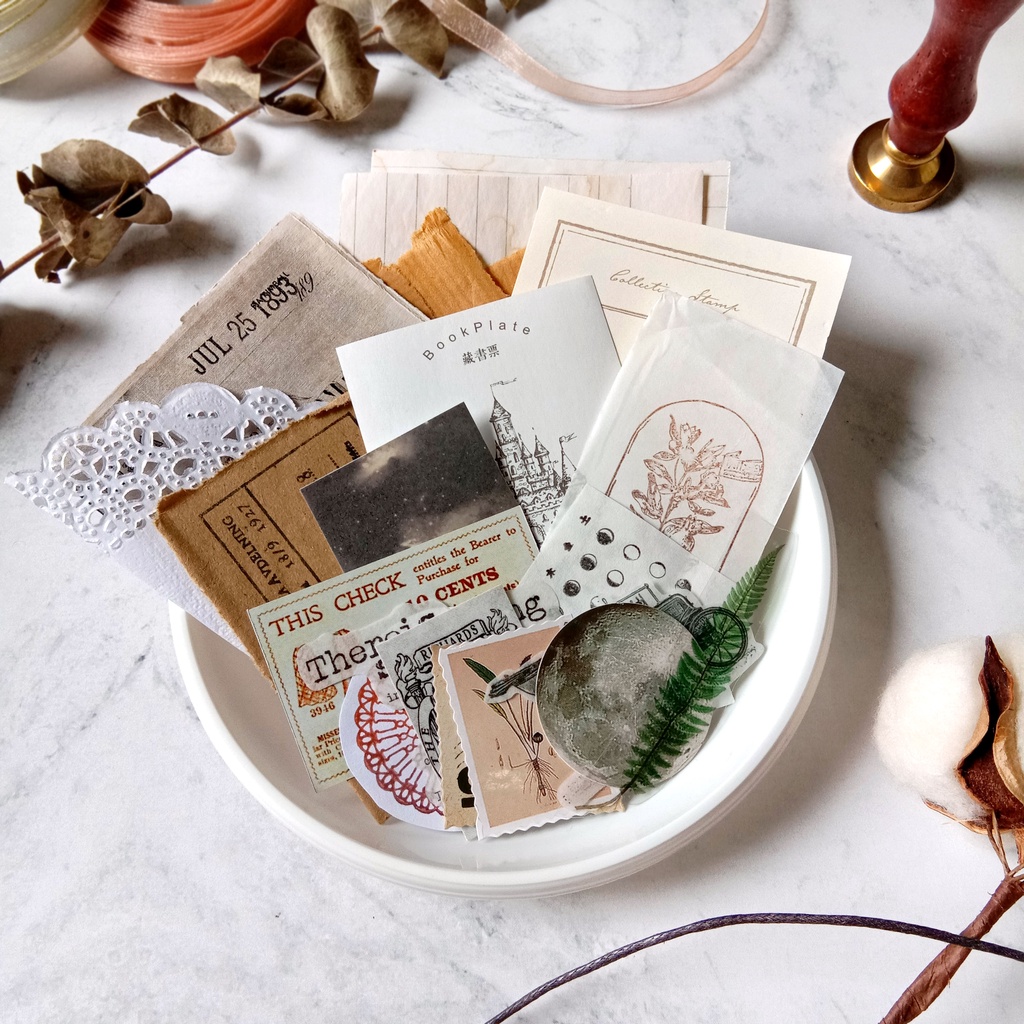 Jual VINTAGE EPHEMERAL [35pcs] by BROWNYBEIGE - Bujo Mini Kit Penpal ...