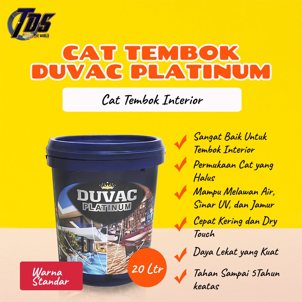 Jual Cat Tembok Duvac Platinum 20 Liter Warna Standard | Shopee Indonesia