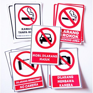 Jual Stiker Dekorasi Tempel Dinding Tanda Informasi Peringatan Larangan ...