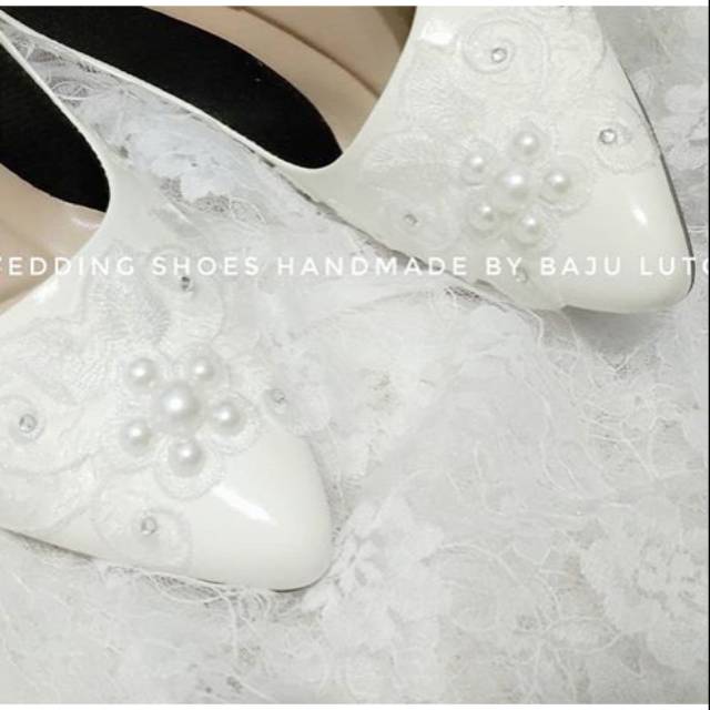 Jual Sepatu wedding white wisuda nikah pesta putih | Shopee Indonesia