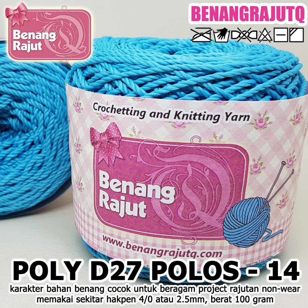 BENANG RAJUT BAHAN POLY D27 POLOS 14 BIRU | Shopee Indonesia