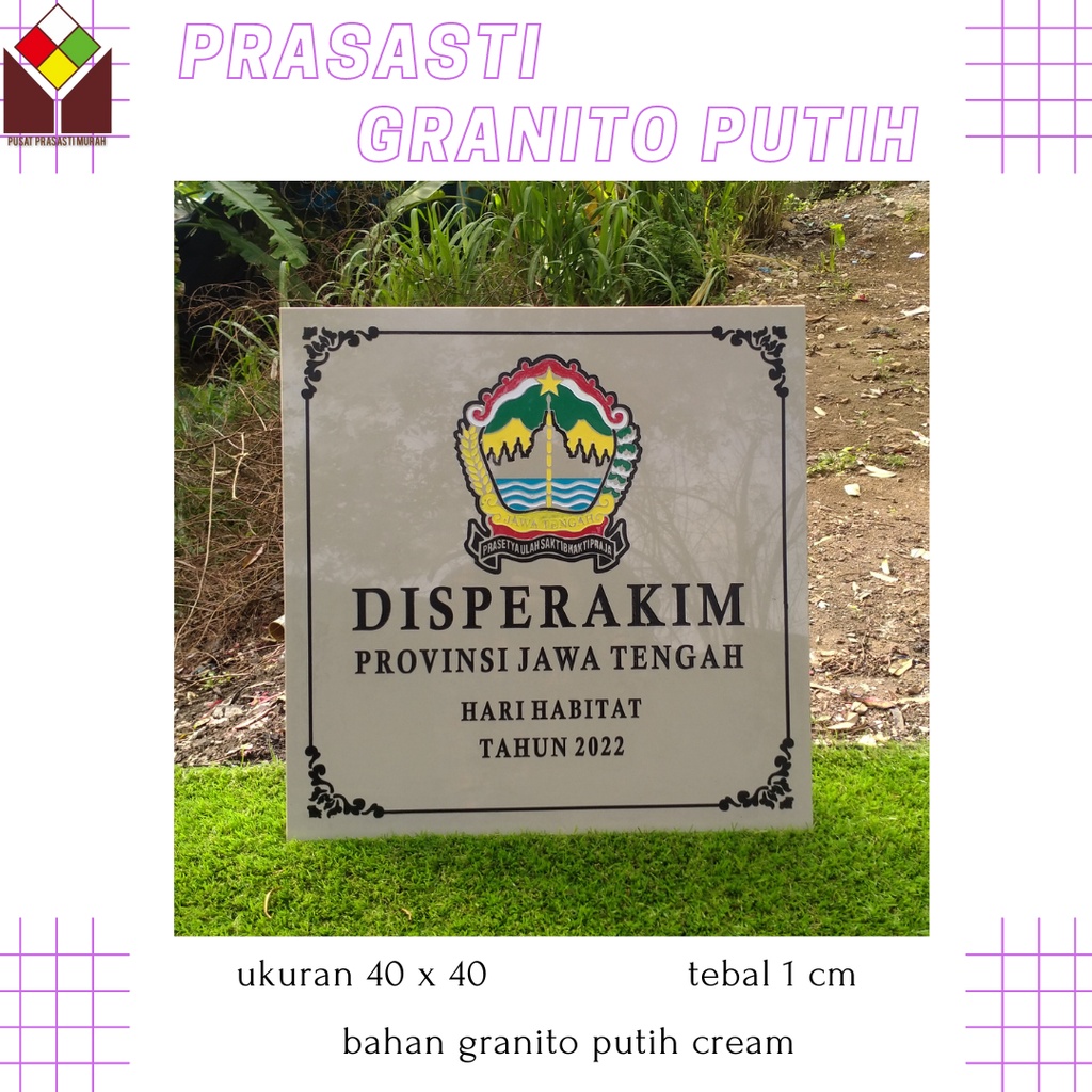 Jual (PUSAT PRASASTI MURAH) Prasasti granito putih desain custom ...