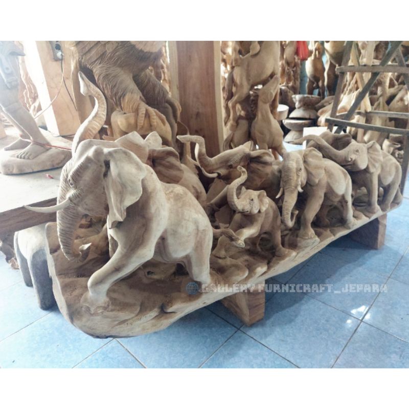 Jual Patung Relief Gajah Kayu Trembesi Solid - 200cm | Shopee Indonesia