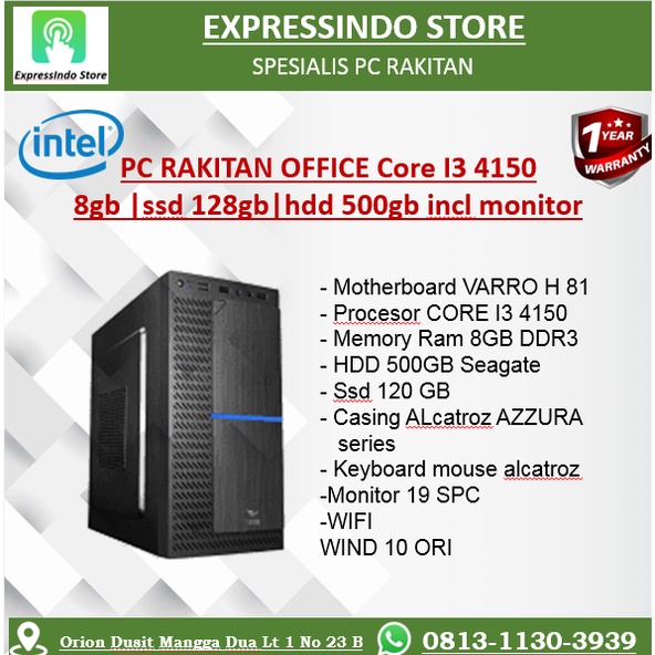 Jual PC RAKITAN OFFICE CORE I3 4150 INCLUDE MONITOR | Shopee Indonesia