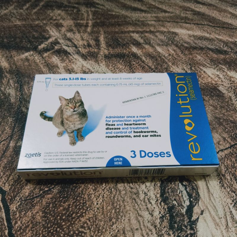 Jual Revolution Blue for cats 5,1-15lbs /Revolution obat kutu/scabies ...