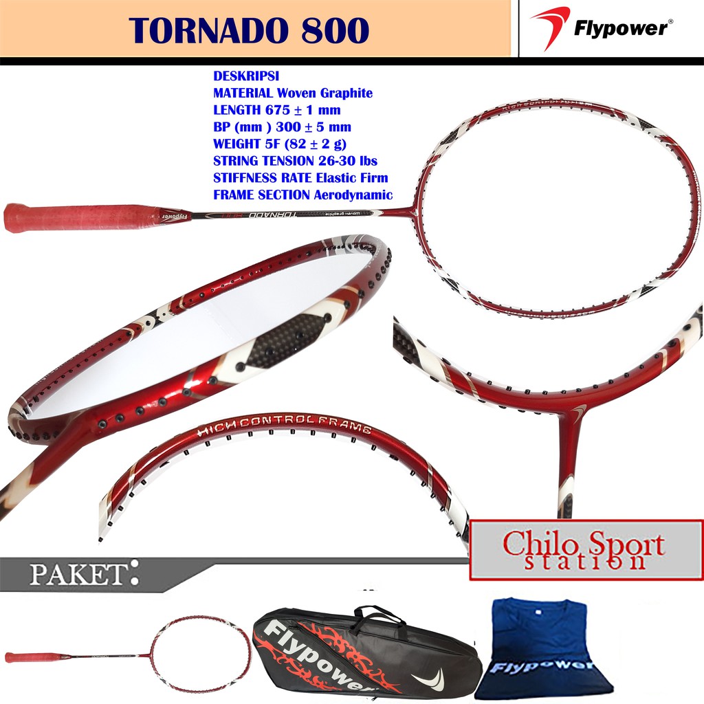 Jual Tornado 800 Raket Flypower Tornado 800 Original > Free Kaos > Tas ...