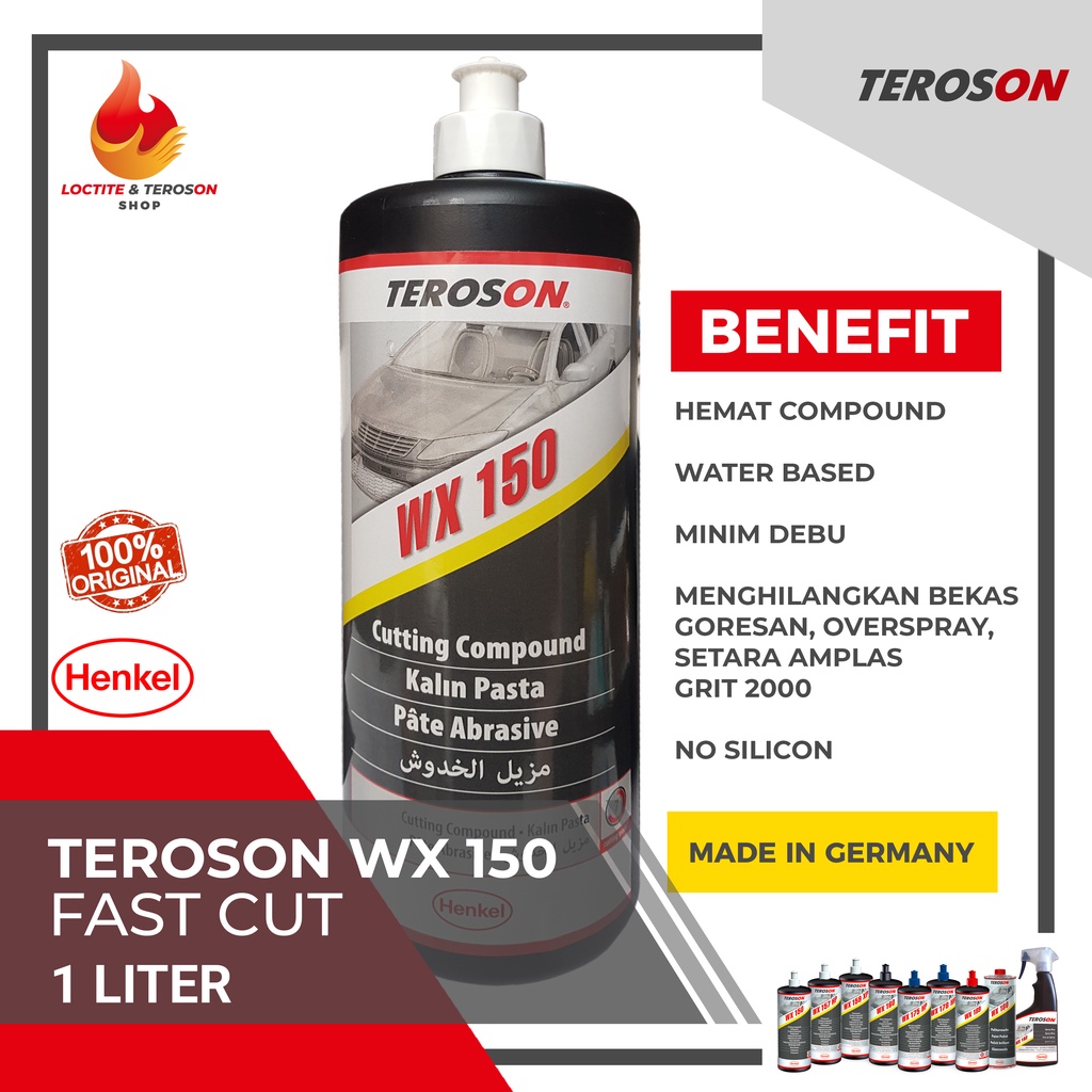 Jual TEROSON WX 150 1 LITER, FAST CUT COMPOUND MADE IN GERMANY (STEP 1 ...