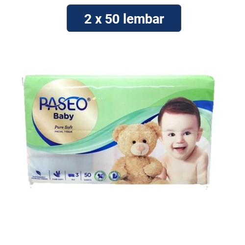 Jual Paseo Baby Pure Soft Facial Tissue 2 x 50 sheets x 150 gr | Shopee ...