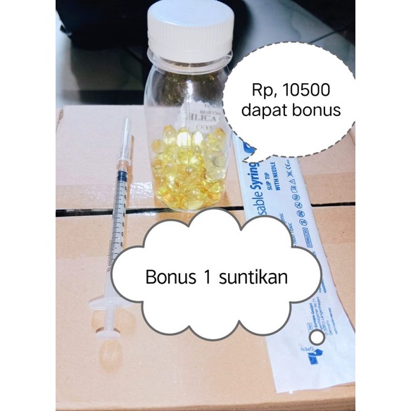 Jual minyak ikan / botol isi 50pcs bonus suntikan ( untuk ayam, burung ...