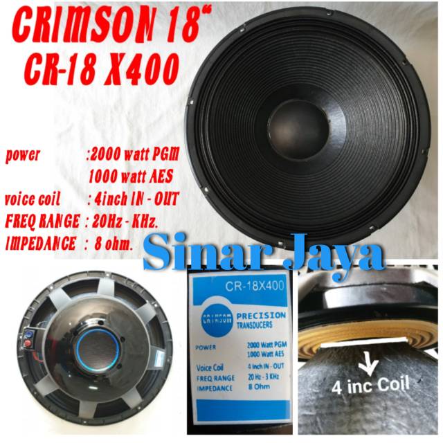 Jual Speaker Woofer 18 INCH Crimson CR-18 X400 - 700watt | Shopee Indonesia