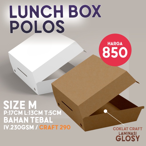 Jual DUS MAKANAN POLOS | UK.M | BAHAN TEBAL | LUNCH BOX | kemasan ...
