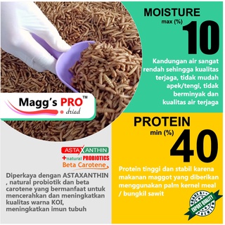 Jual Maggot Kering Magg's Pro 350g Pakan Suplemen Ikan koi arwana plus ...