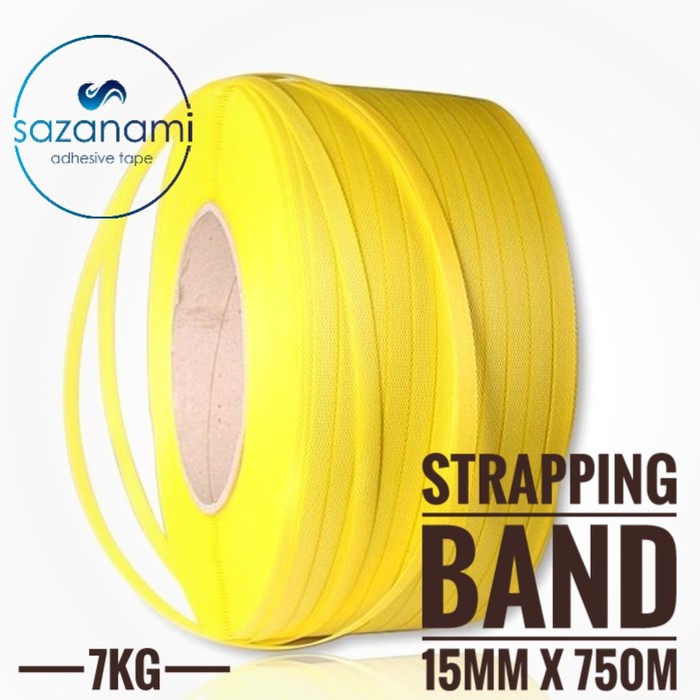 STRAPPING BAND 15MM X 750M TALI PACKING TALI KLAM WARNA KUNING 7KG ...