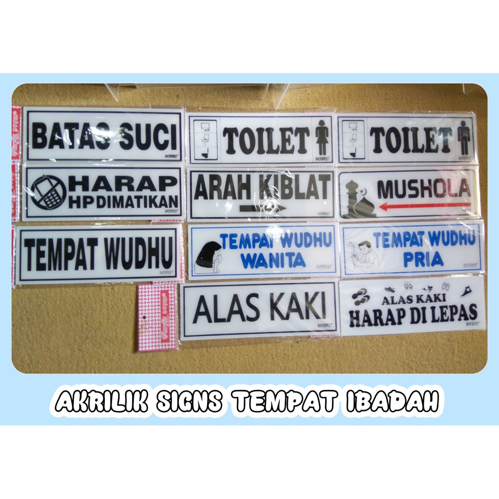 Jual Contoh Paket Kebutuhan papan tulisan Akrilik / Sign Board / papan ...